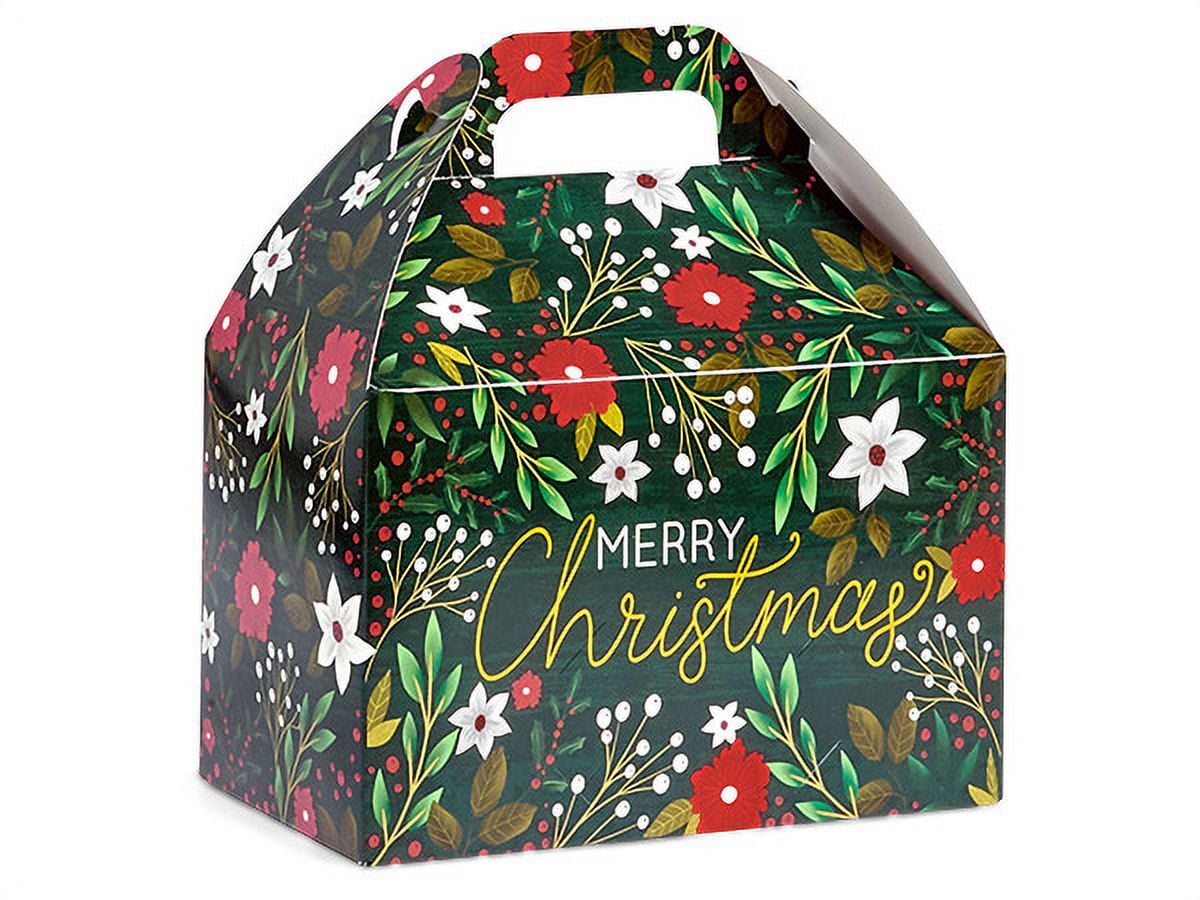 6 Pack, Botanical Christmas Gable Box, 8.5X4.75X5.5" for Christmas ...