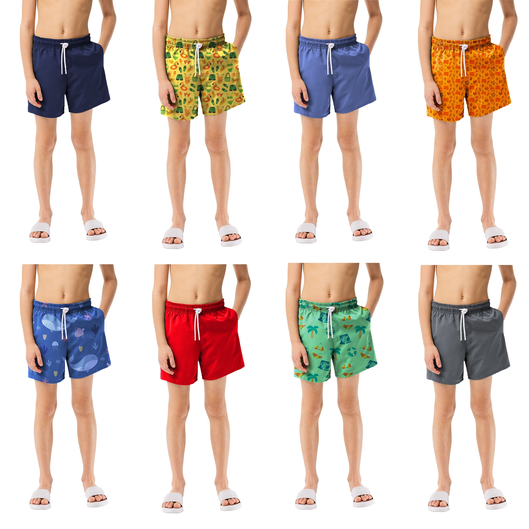 6-Pack Boy's Beach Swim Trunk Shorts Quick Dry UPF 50+ Little Boys ...