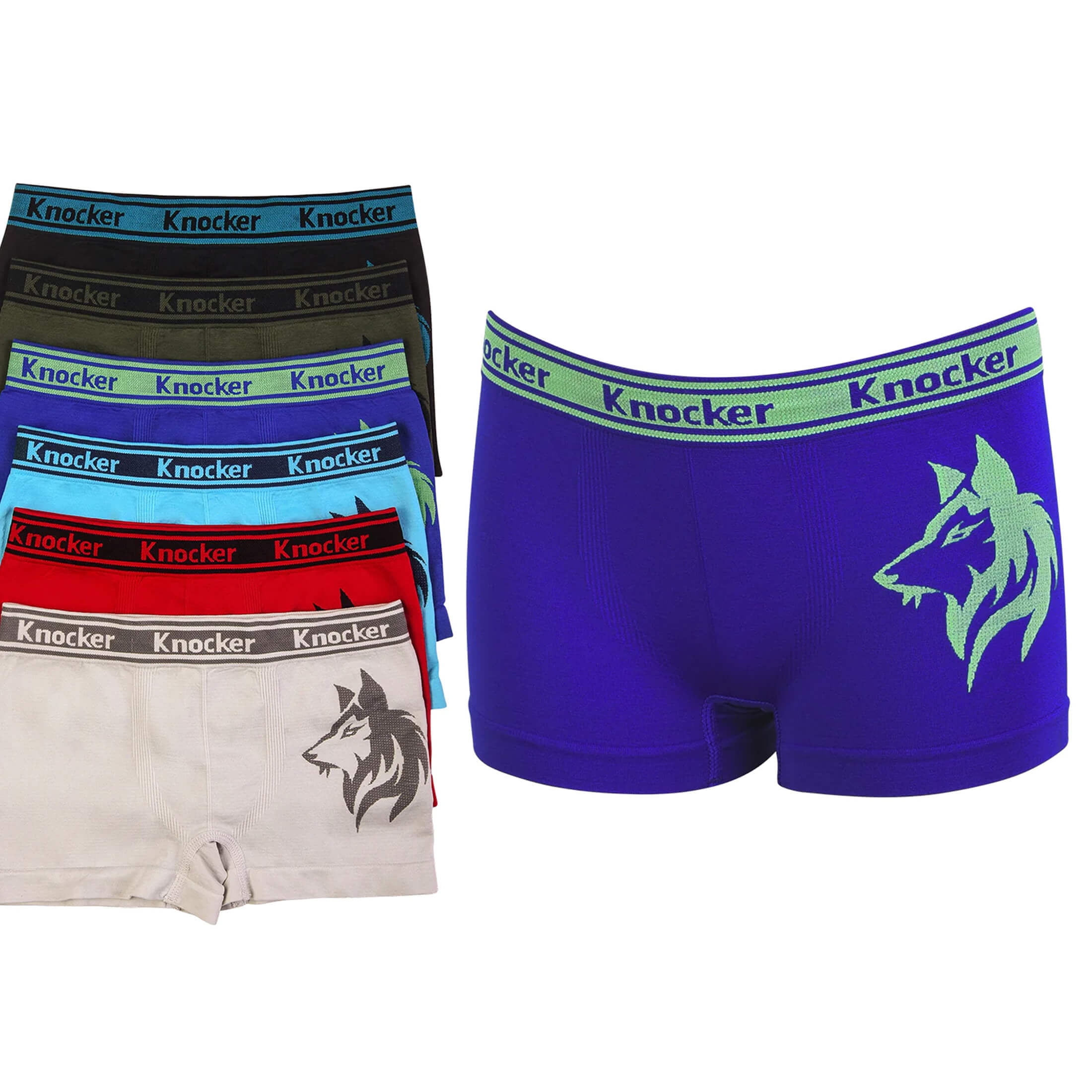6-Pack Boy's Seamless Boxer Briefs, Majestic Fox Design, Multi-Colors ...