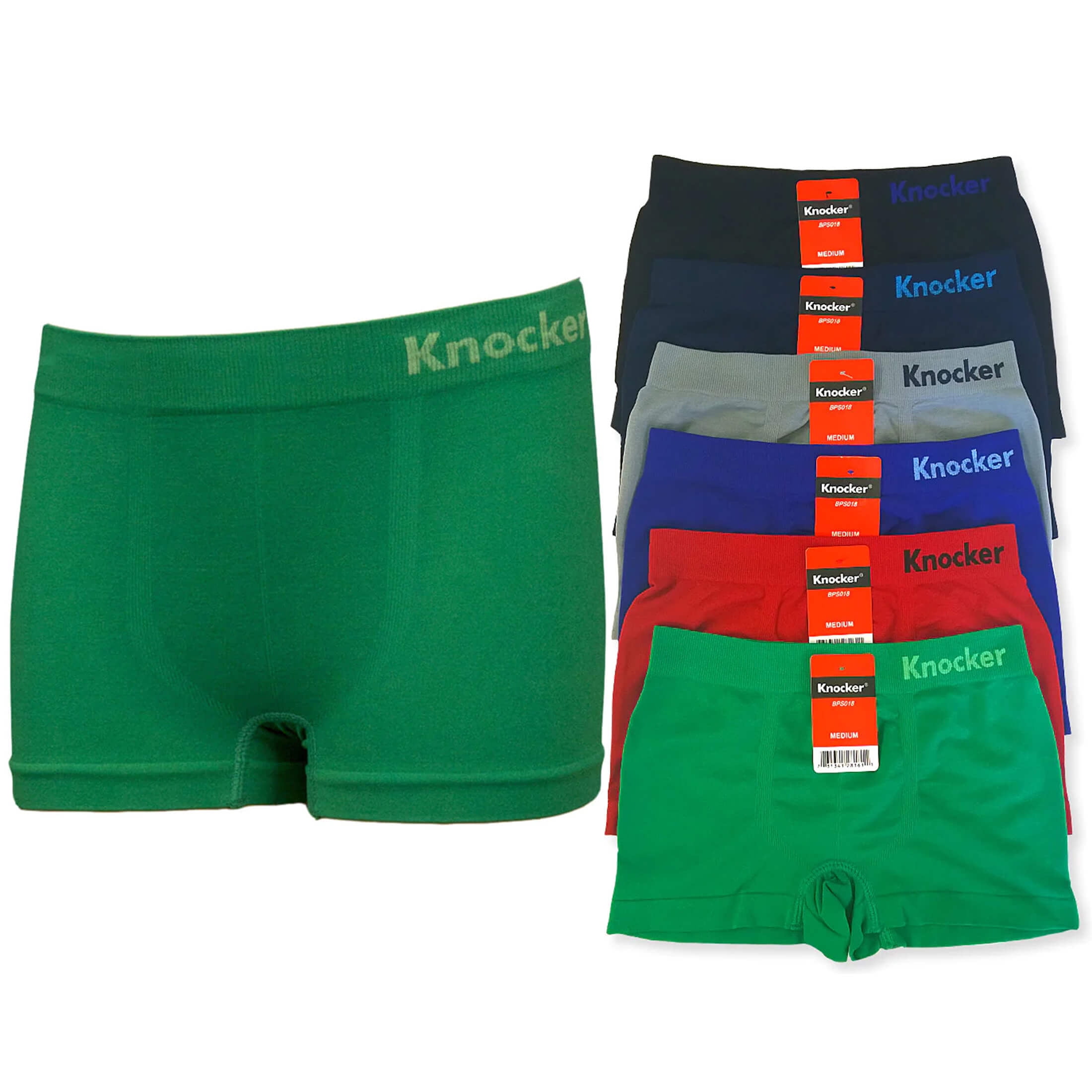 6-Pack Boy's Seamless Boxer Briefs, Solid Color, Multi-Colors, M ...