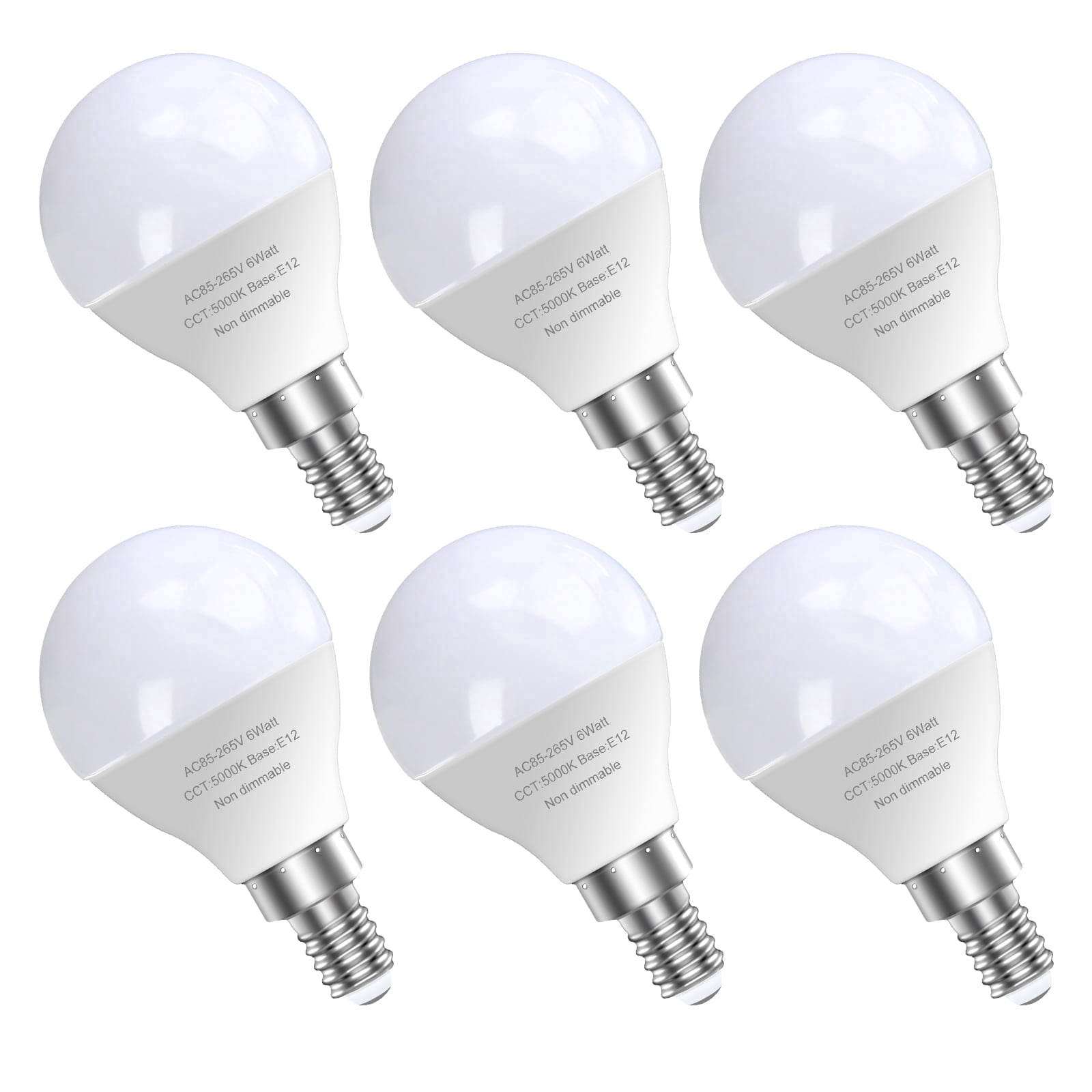 G GOSCHE 6 Pack Bright Ceiling Fan Light Bulbs, 120V 6 Watts (60 Watts ...