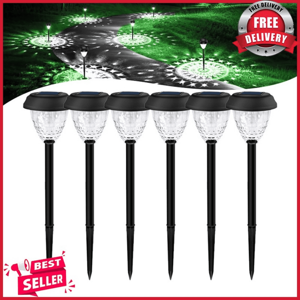 6 Pack Bright Solar Lights Outdoor, Mandala LED Pathway Lights ...