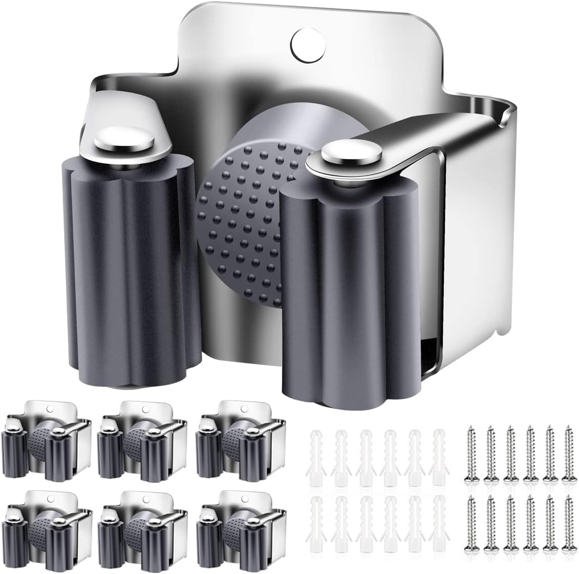 6 Pack Broom Holder Wall Mount, Mop and Broom Holder Wall Mount ...