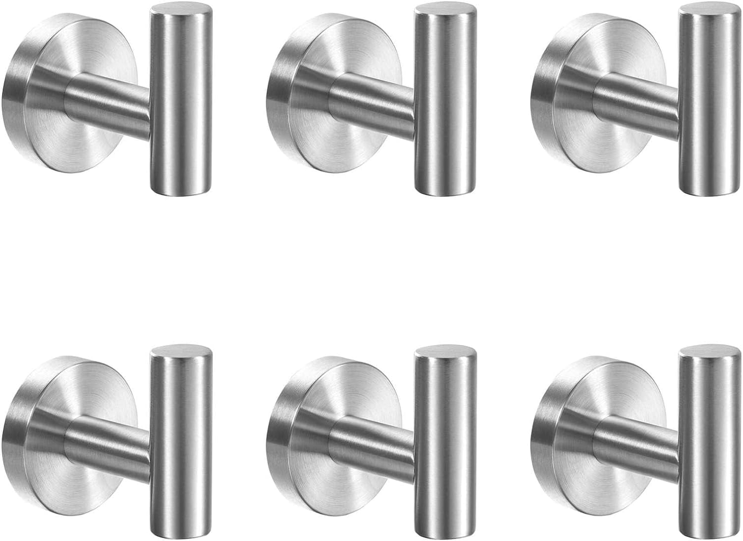 6 Pack Brushed Nickel Bathroom Rob Hook Towel Hooks Holder Wall Mount ...