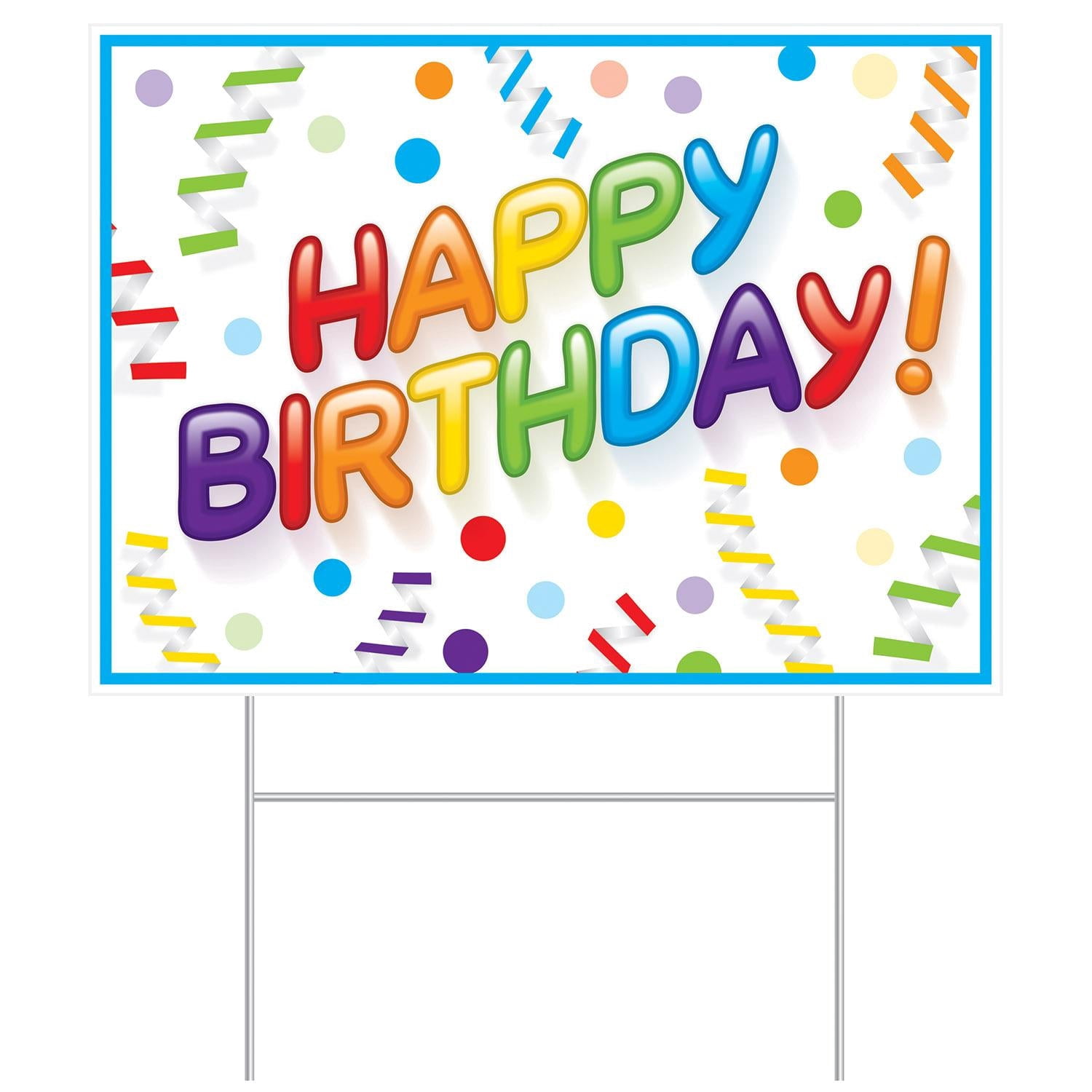 6 Pack Bulk Plastic Happy Birthday Party Yard Sign - Walmart.com