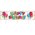 6 Pack Bulk Plastic Jumbo Happy Birthday Party Yard Sign- Multicolor ...