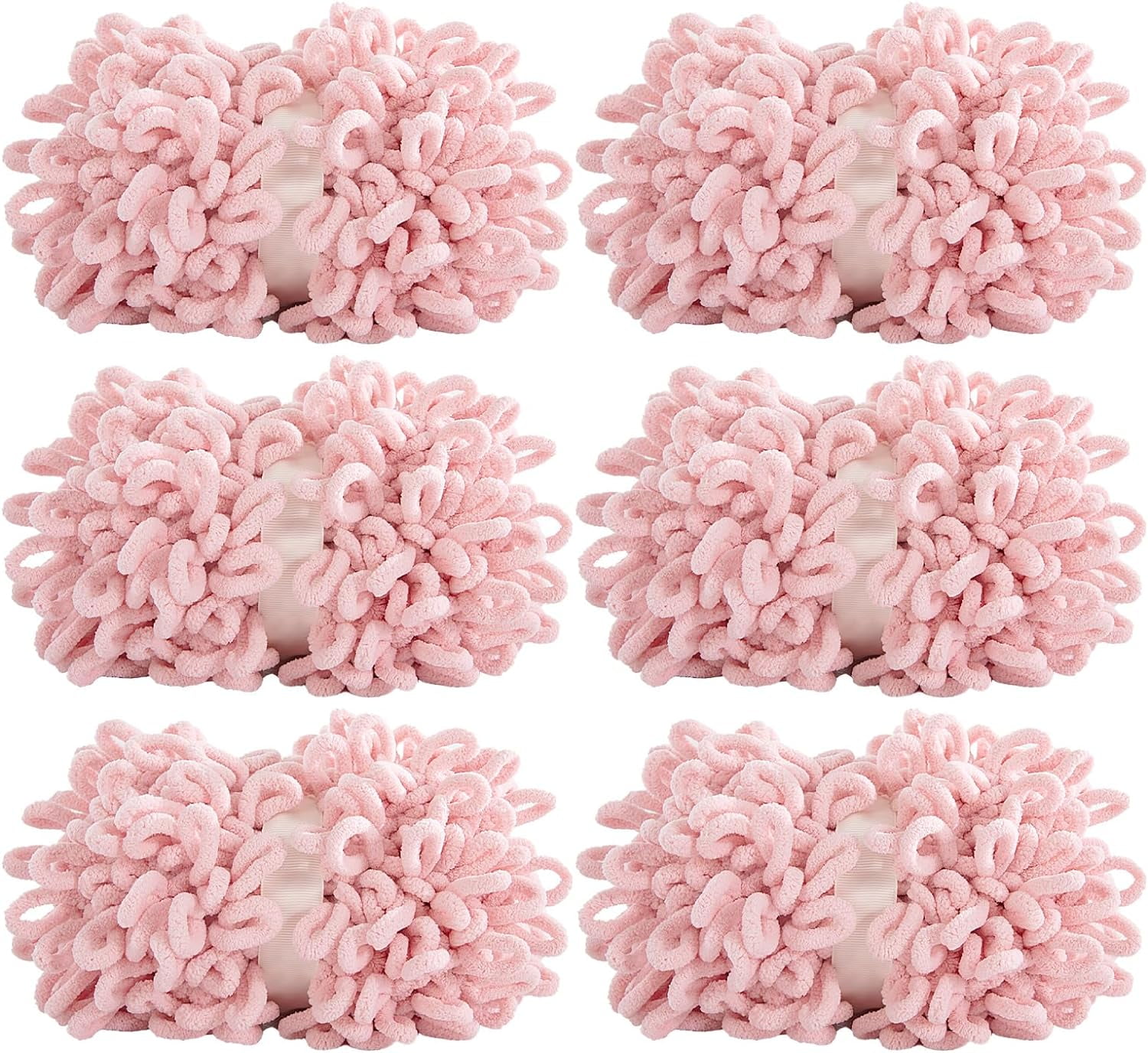 6 Pack Bulky Loop Yarn for Finger Knitting Soft,Off The Hook Loop Yarn ...