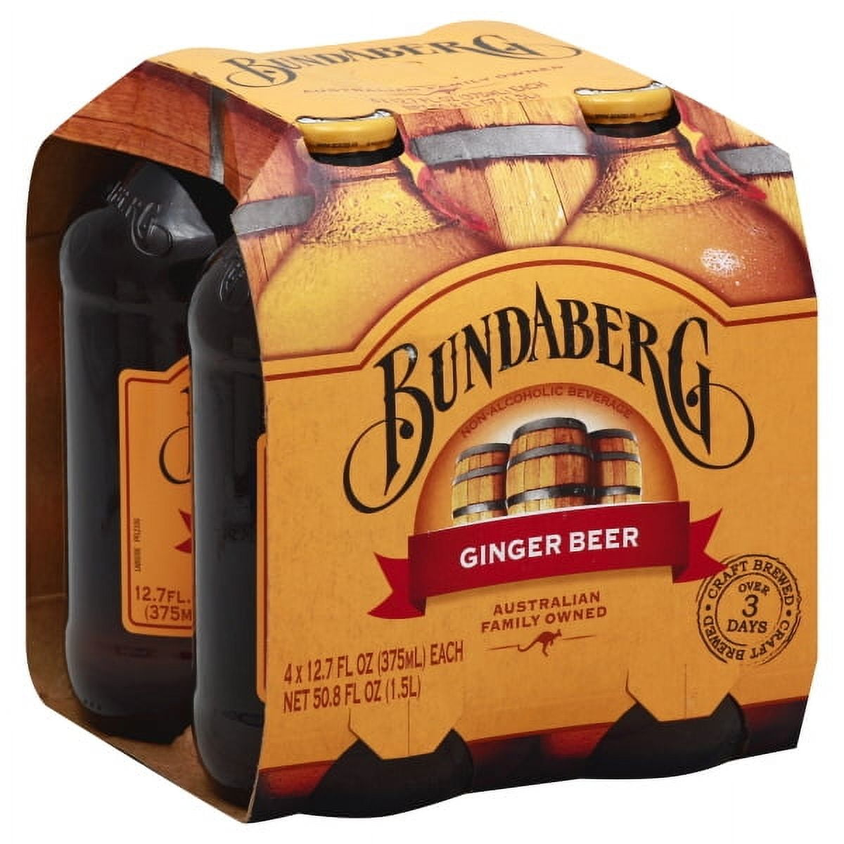 (6 Pack) Bundaberg Ginger Beer, Brewed Drinks, 4 Cans Per Pack ...