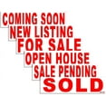 6-Pack Real Estate Rider Signs - Sale, Sold, Open House, Pending ...