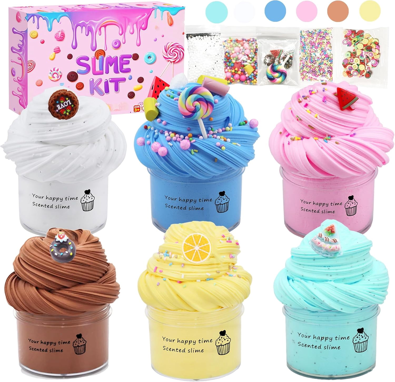 6 Pack Butter Slime Kit,Super Soft & Non-Sticky, Birthday Gifts for ...