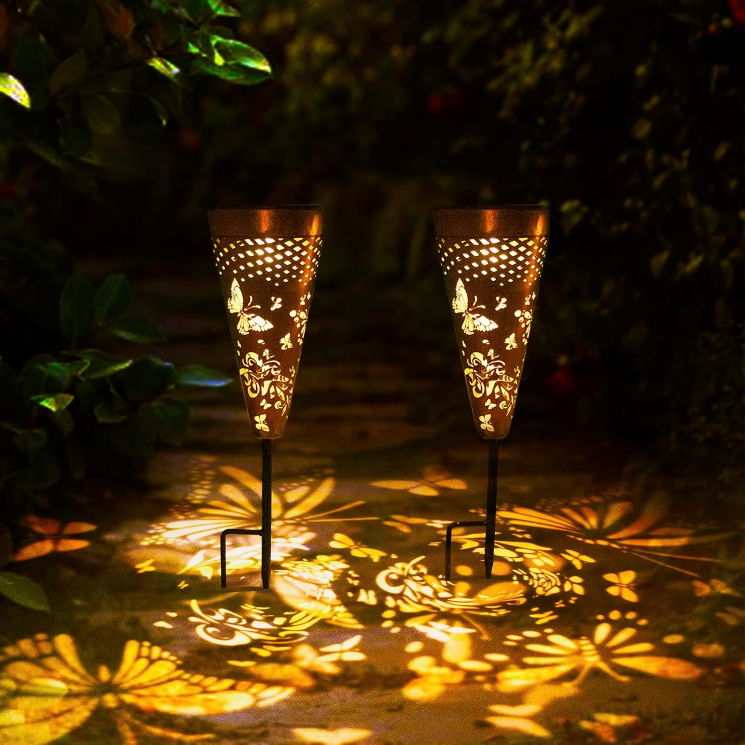6 Pack Butterfly Solar Pathway Lights Outdoor,Metal Garden Decorations ...