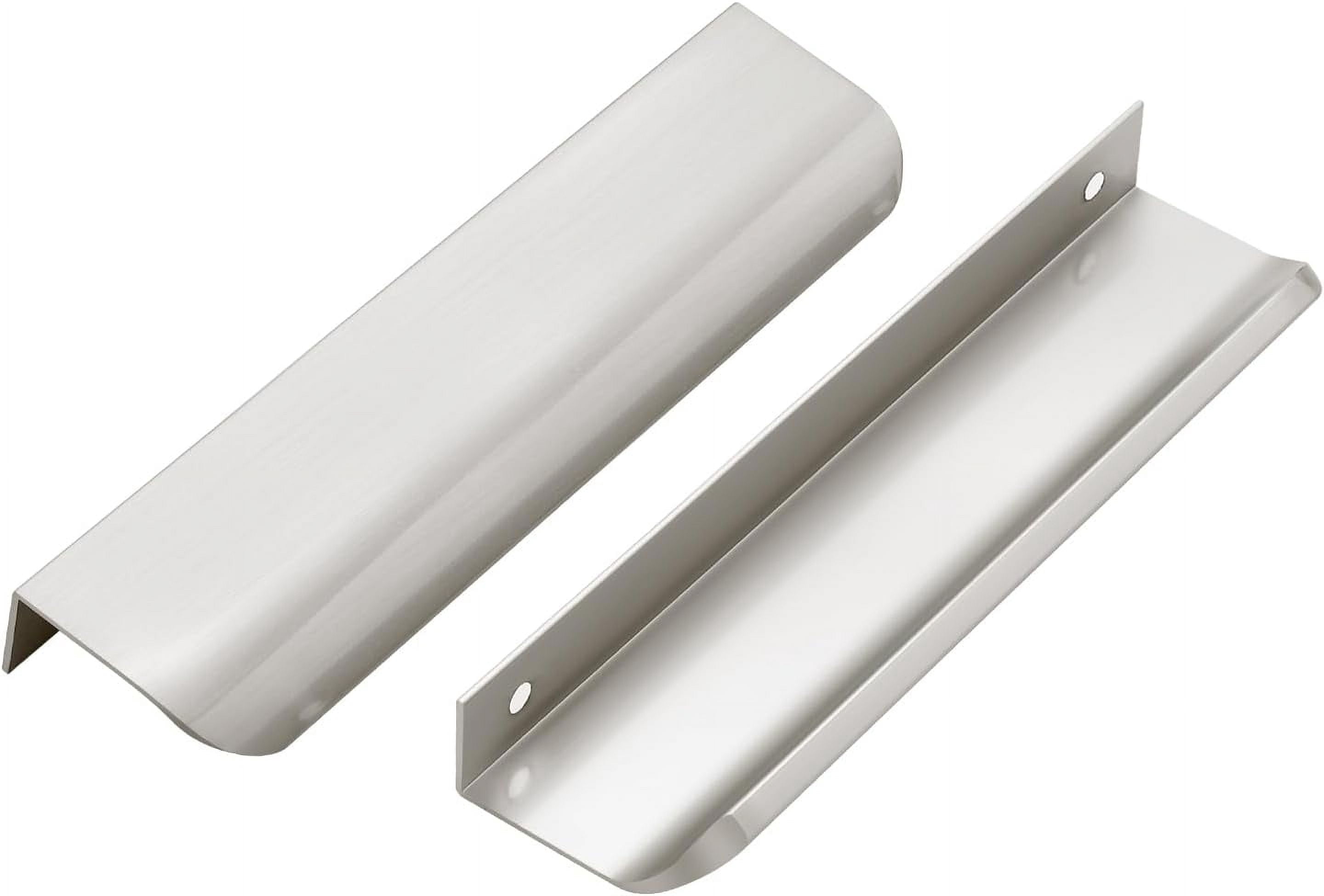 6 Pack Cabinet Handles Finger Edge Pulls 150mm/5.9 inch Silver Drawer ...