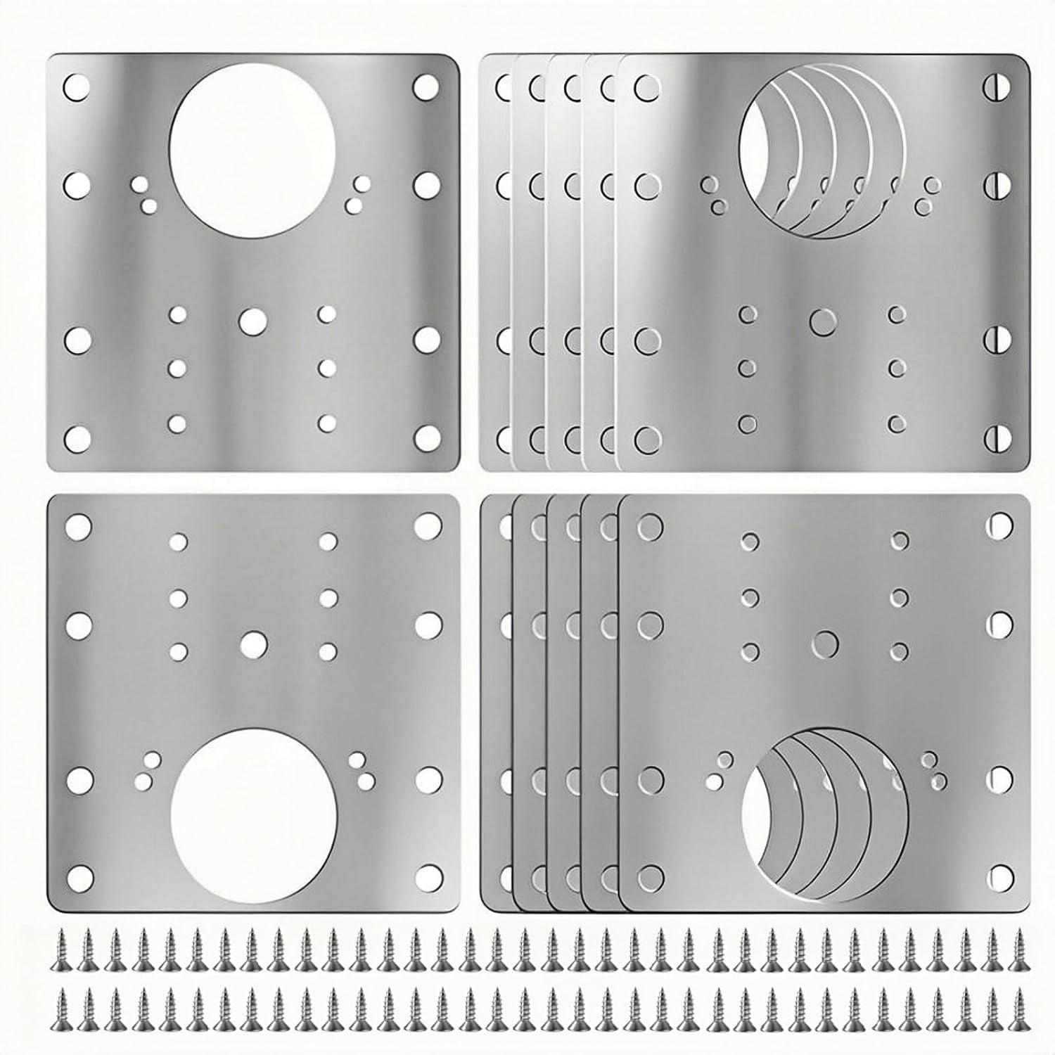 6-Pack Cabinet Hinge Repair Plate Kit – Durable Stainless Steel Hinge ...