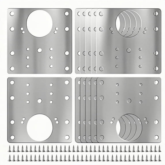 6-Pack Cabinet Hinge Repair Plate Kit – Durable Stainless Steel Hinge ...