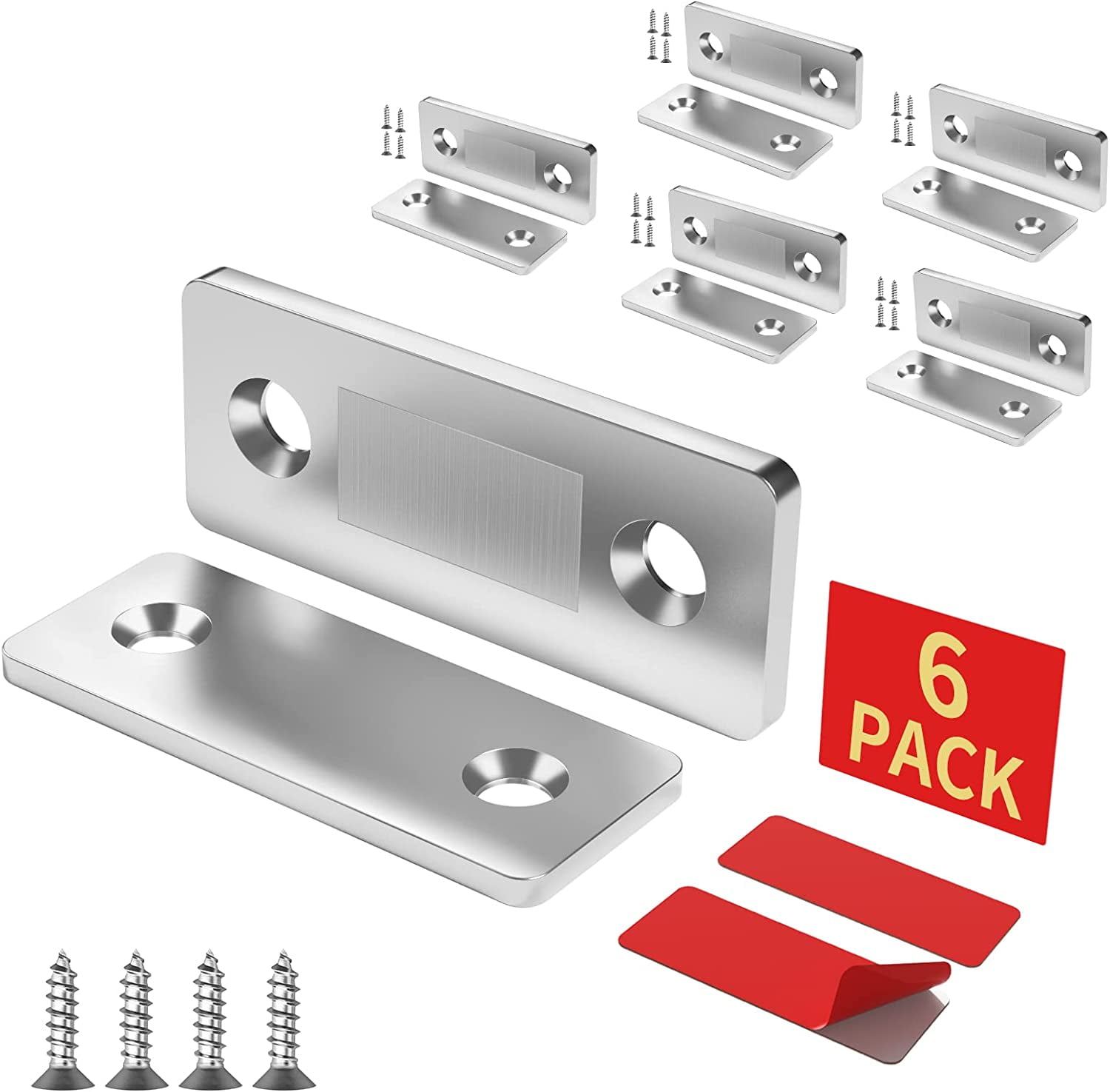 6 Pack Cabinet Magnetic Catch Ultra Thin Magnetic Door Catch Adhesive ...