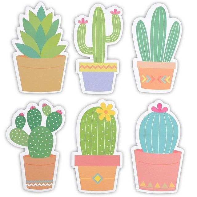 6-Pack Cactus Sticky Notes, Cute Succulent Note Pad for Office ...