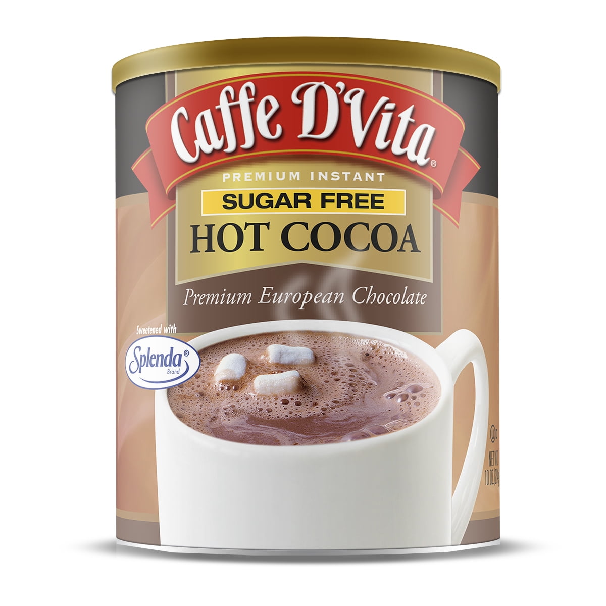 (6 Pack) Caffe D'Vita Sugar Free Premium Hot Cocoa Powder Mix, 10 oz ...