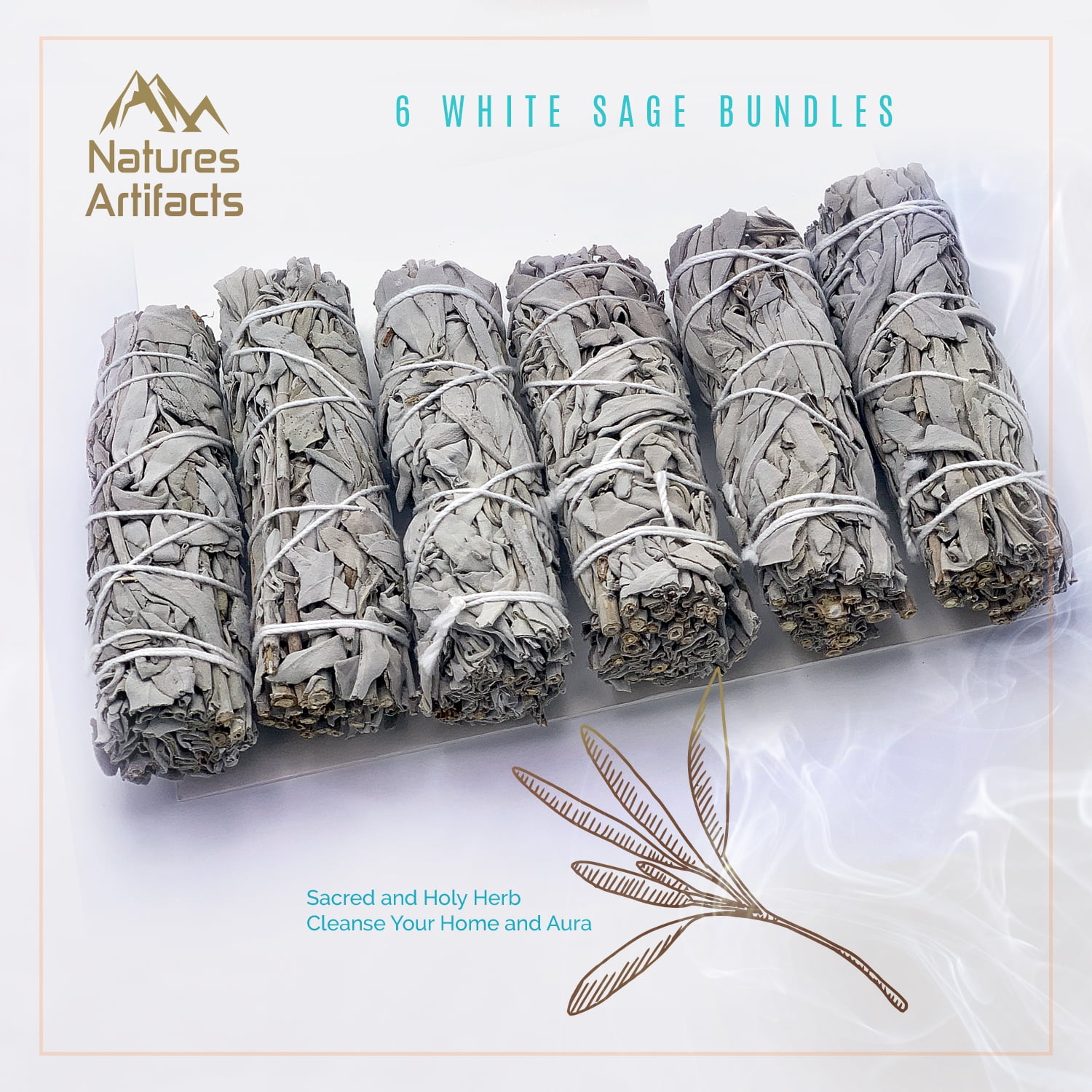 6 Pack - California White Sage Smudge Incense Sticks, White Sage, 4-5 ...