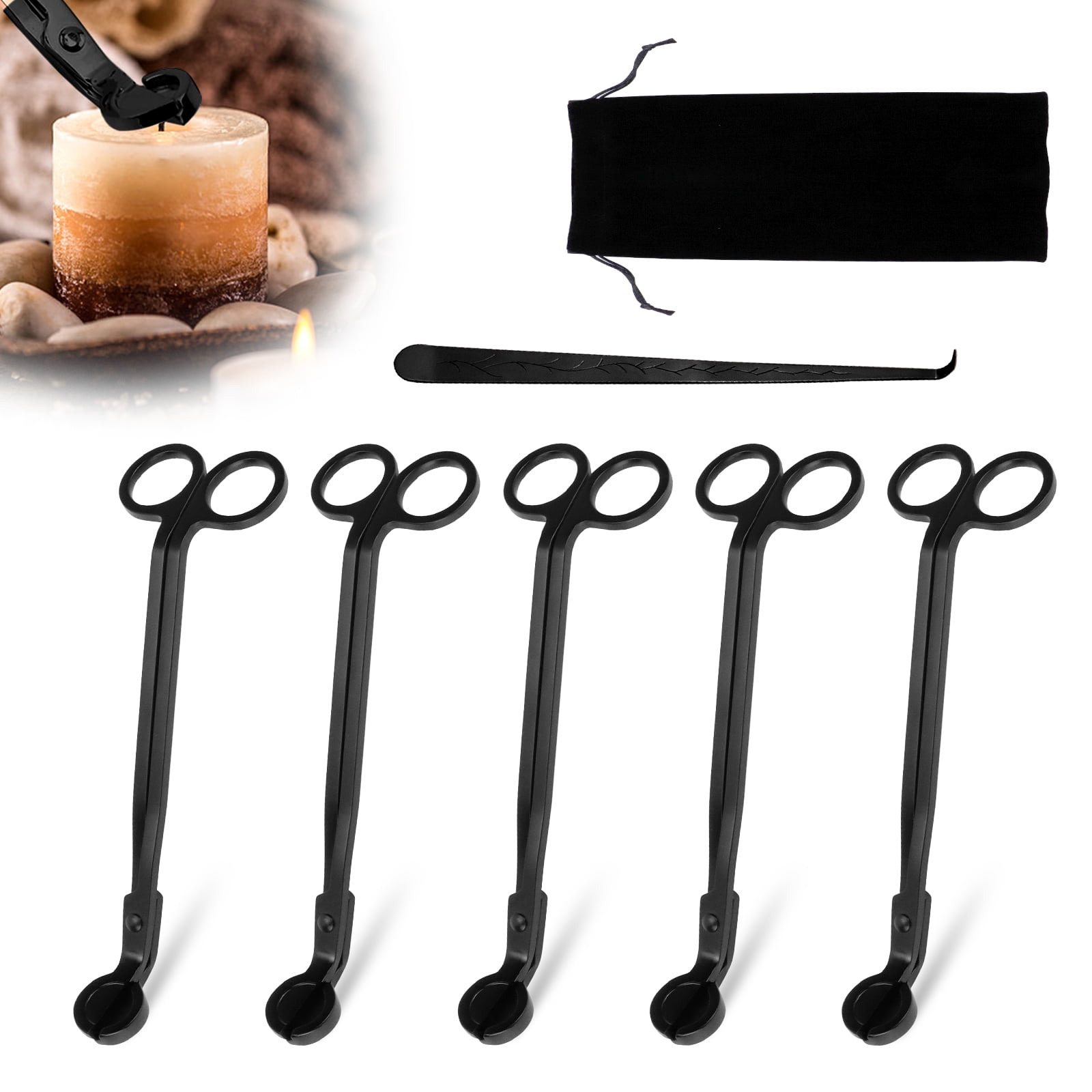 6 Pack Candle Wick Trimmer, FULANDL Candle Accessory Set, Including 5 ...