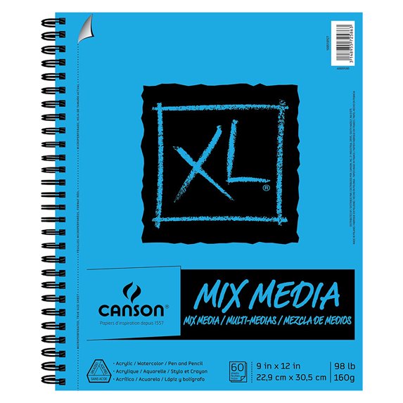 Canson XL Mix Media Pad, 6 Pack: Watercolor, Drawing, Painting, Spiral ...