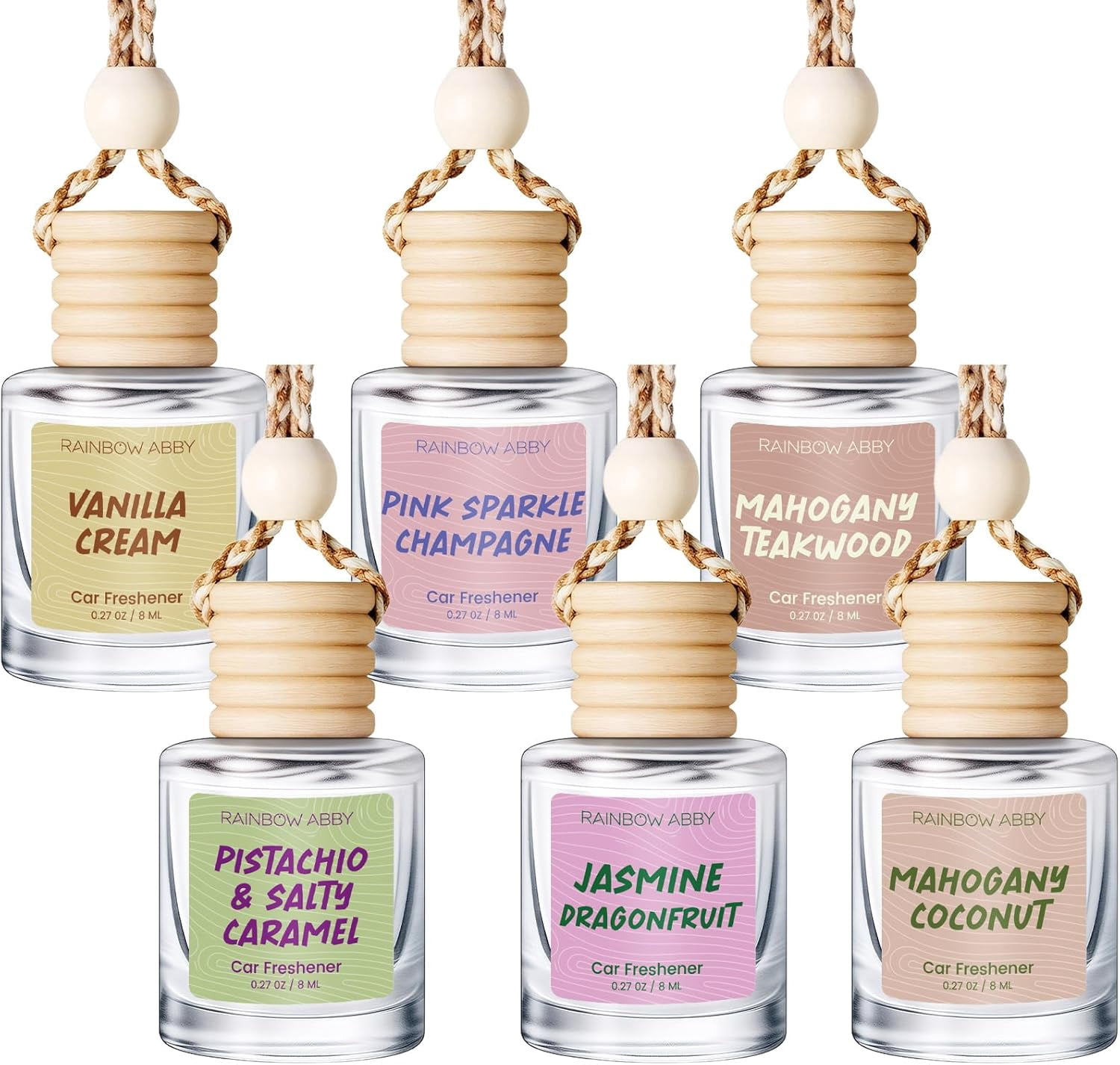 6 Pack Car Air Freshener Diffusers for Women - Hanging Essential Oil ...