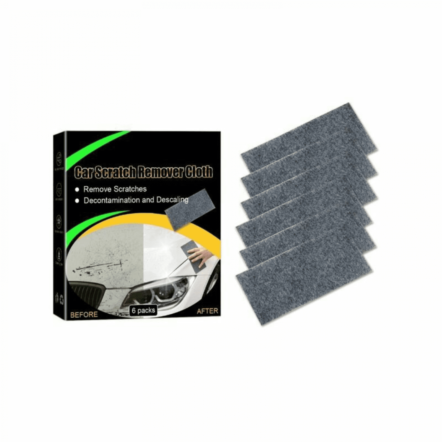 6-Pack Car Scratch Remover Cloth, Nano Magic Cloth for Car Paint ...