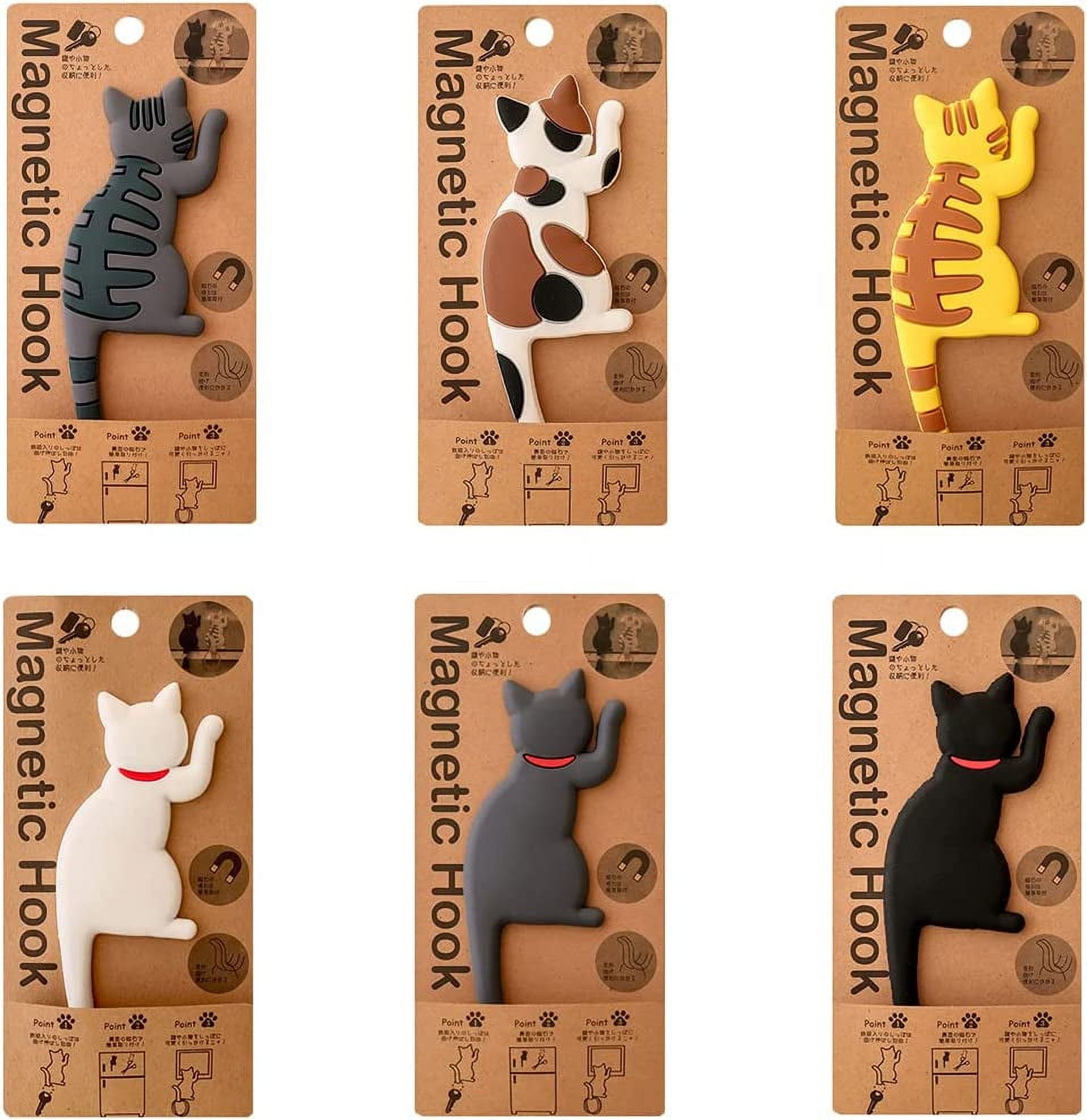 Walmart 6 Pack Decorative Fridge Cat Magnets, Stickers for Whiteboard ...