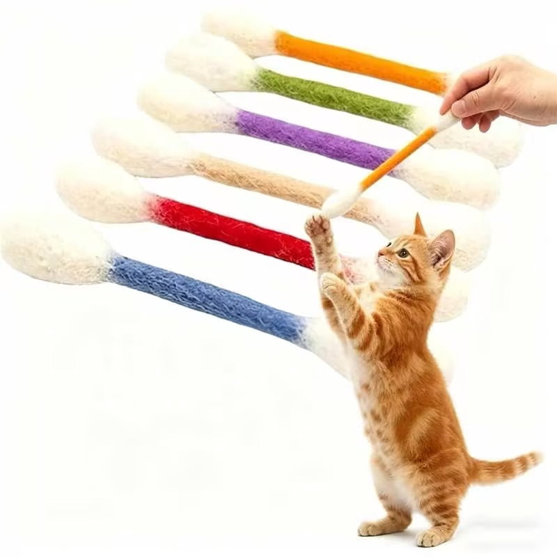 6 Pack Catnip Cotton Swab Cat Toys – Giant Kitten Chew Sticks for ...