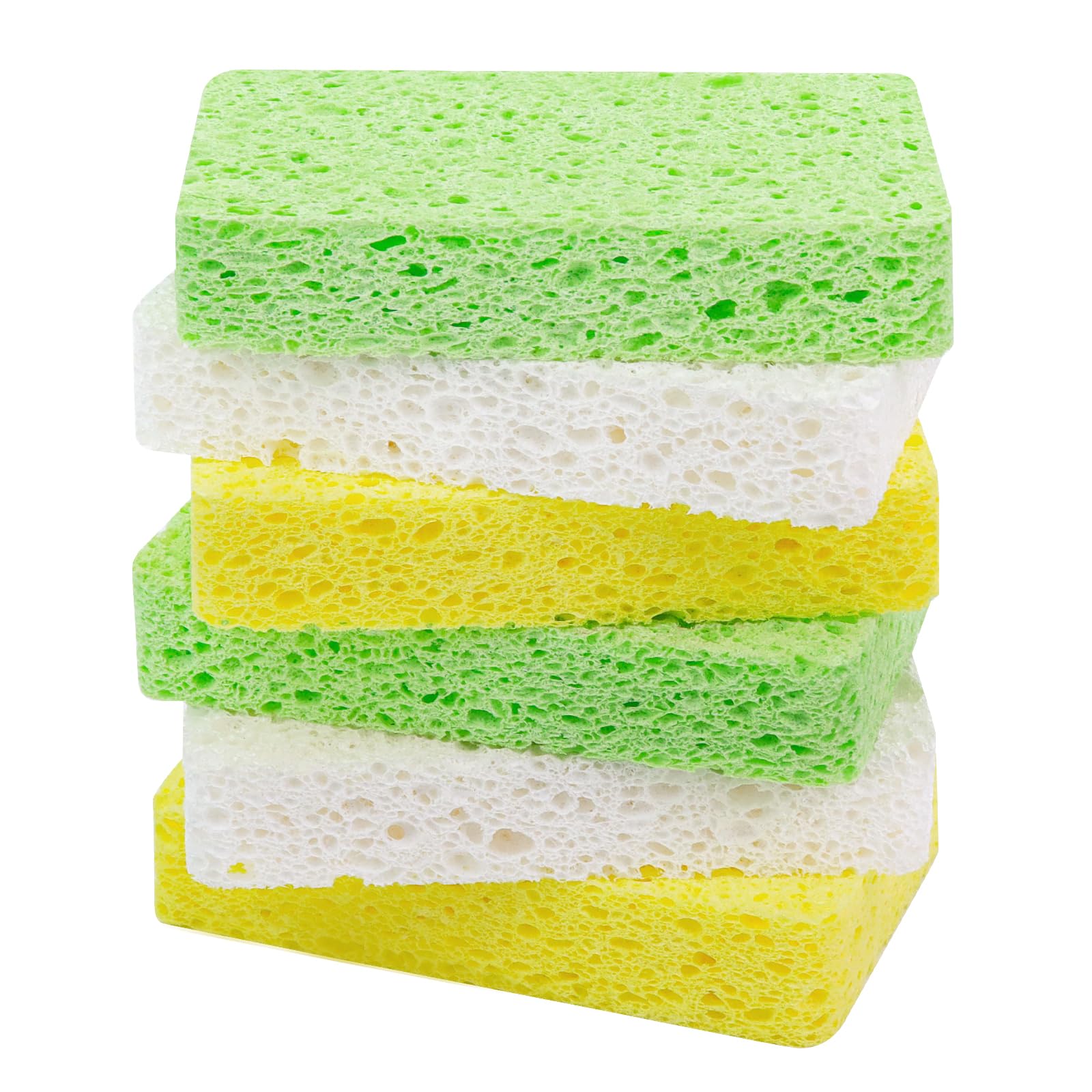 6 Pack Cellulose Sponges Kitchen, Reusable & Biodegradable Sponges for ...