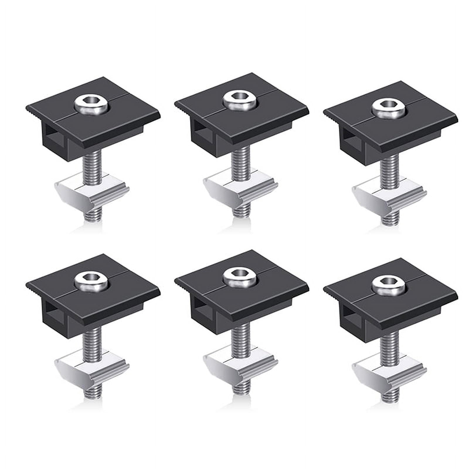 6 Pack Centre Clamp 30mm Black T-Shaped Centre Clamp Photovoltaic ...