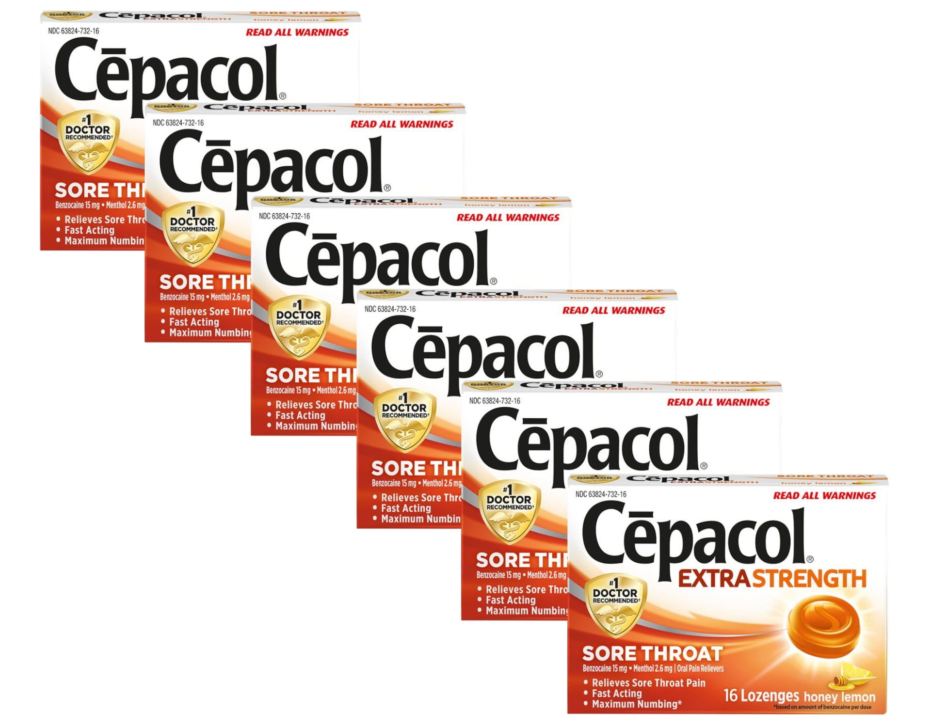 Cepacol Extra Strength Sore Throat Lozenges, Honey Lemon, Menthol, 16 ...