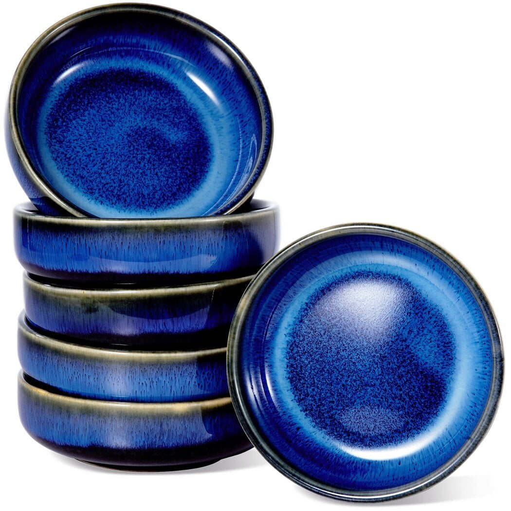 6-Pack Ceramic Soy Sauce Dishes, Dipping Sauce Bowls for Condiment ...