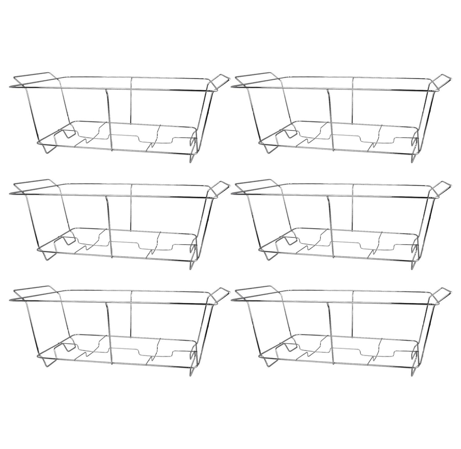 6 Pack Chafing Wire Rack Buffet Stand Chrome Frame for Events, Parties ...