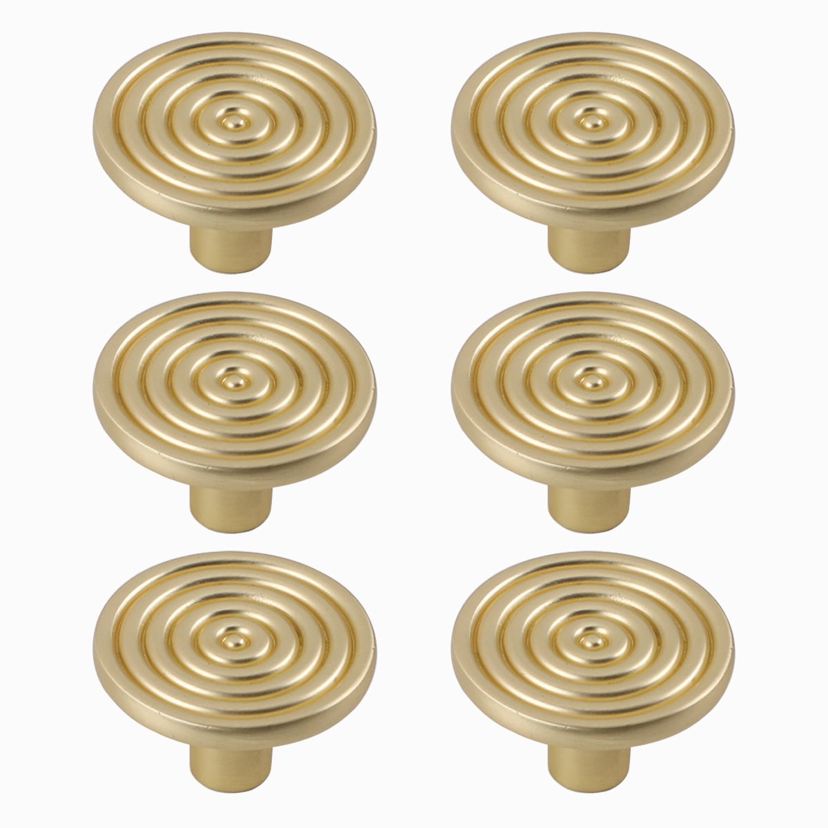 6 Pack Champagne Bronze Cabinet Knobs - Concentric Circle Design ...