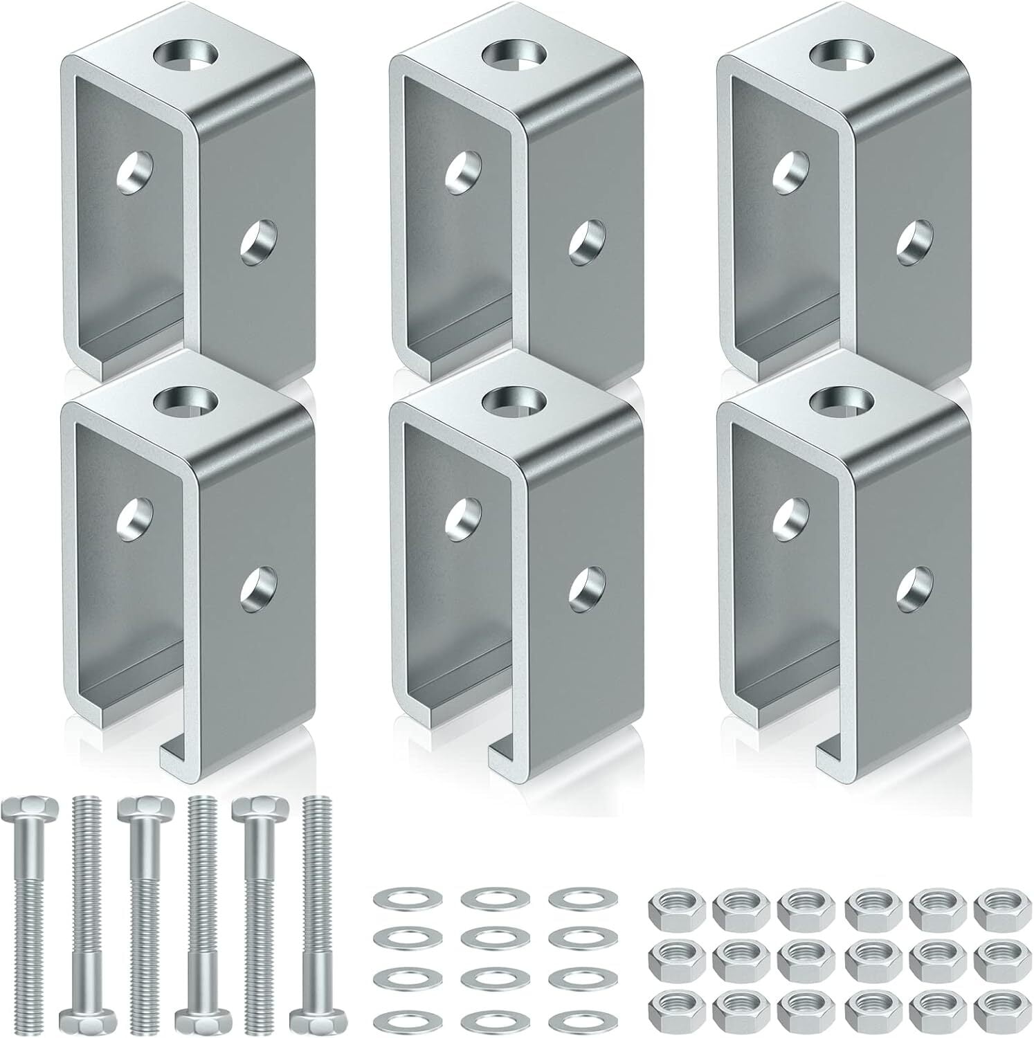 6 Pack Channel Trolley Track Support Hanger Bracket for All 1-5/8 ...