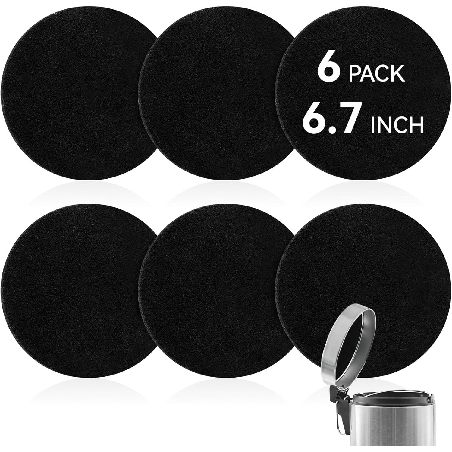 6 Pack Charcoal Filters for Compost Bucket, 6.7 Inch Compost Filters ...