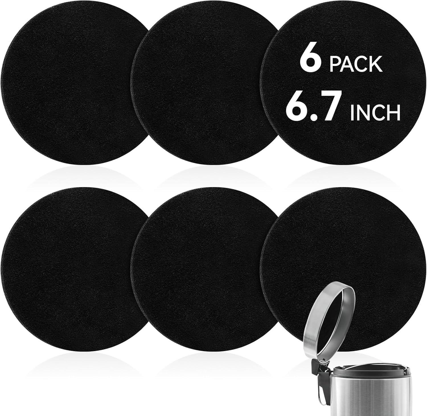 6 Pack Charcoal Filters for Compost Bucket, 6.7 Inch Compost Filters ...