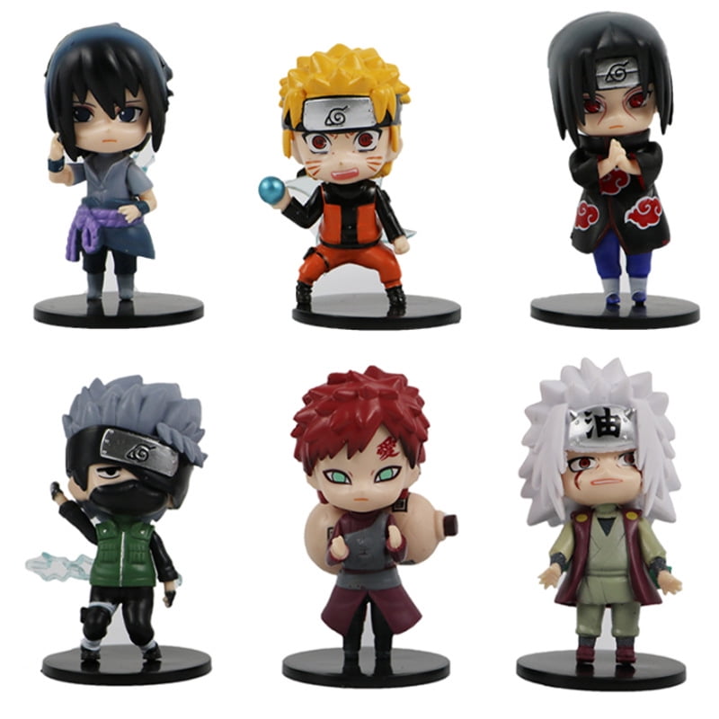 6-Pack Chibi Naruto Anime Figure Set - Standing Uzumaki Naruto & Uchiha ...