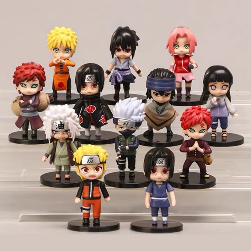 6-Pack Chibi Naruto Anime Figure Set - Standing Uzumaki Naruto & Uchiha ...