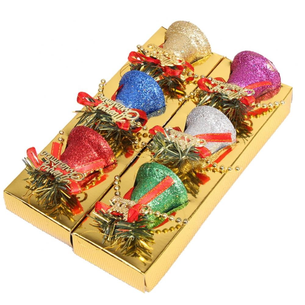 6 Pack Christmas Bells Ornament Set, Shatterproof Holiday Decor for ...
