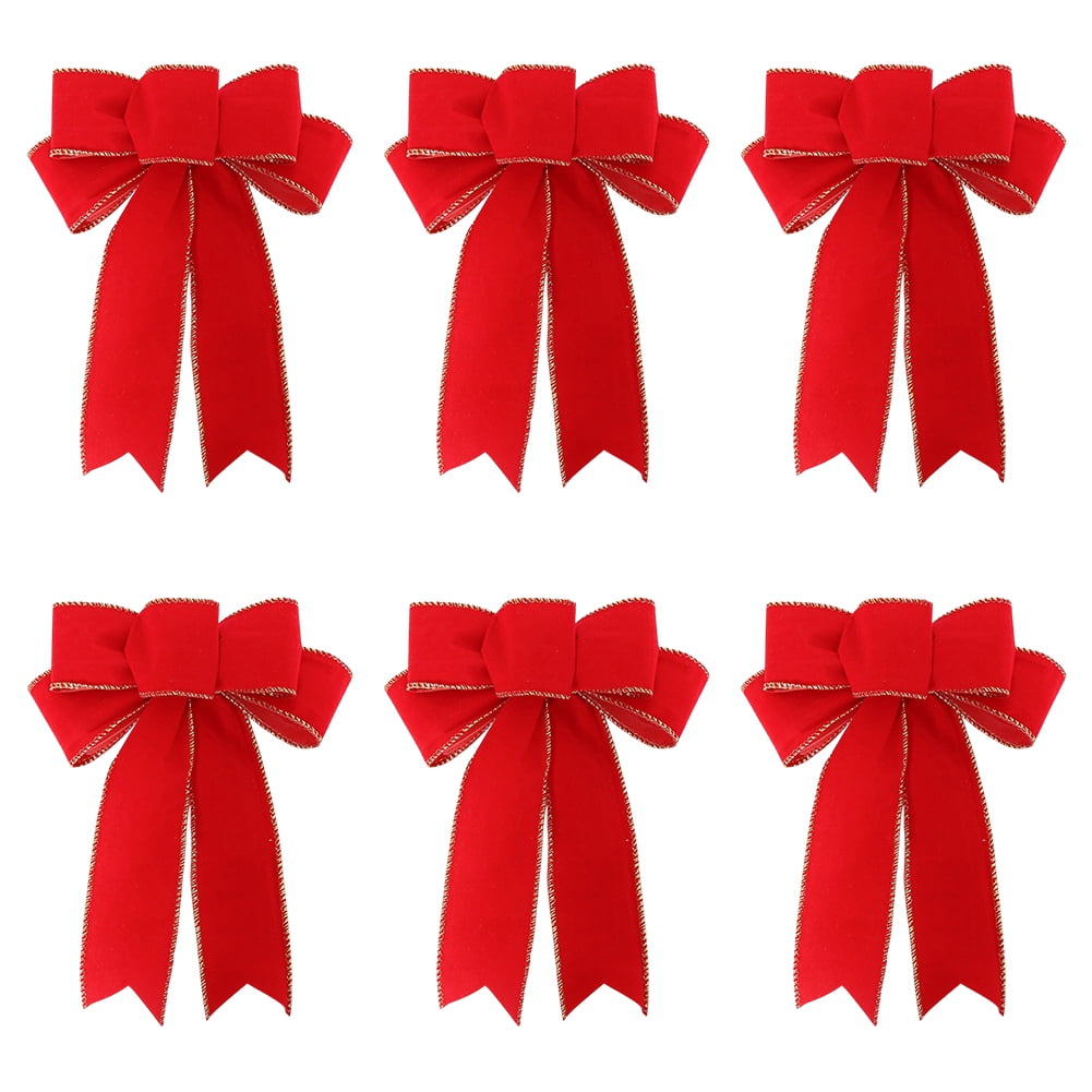 Xinhuaya 6 Pack Christmas Bows, 9.45 x 7.48 Inch, Decorative Wreath ...