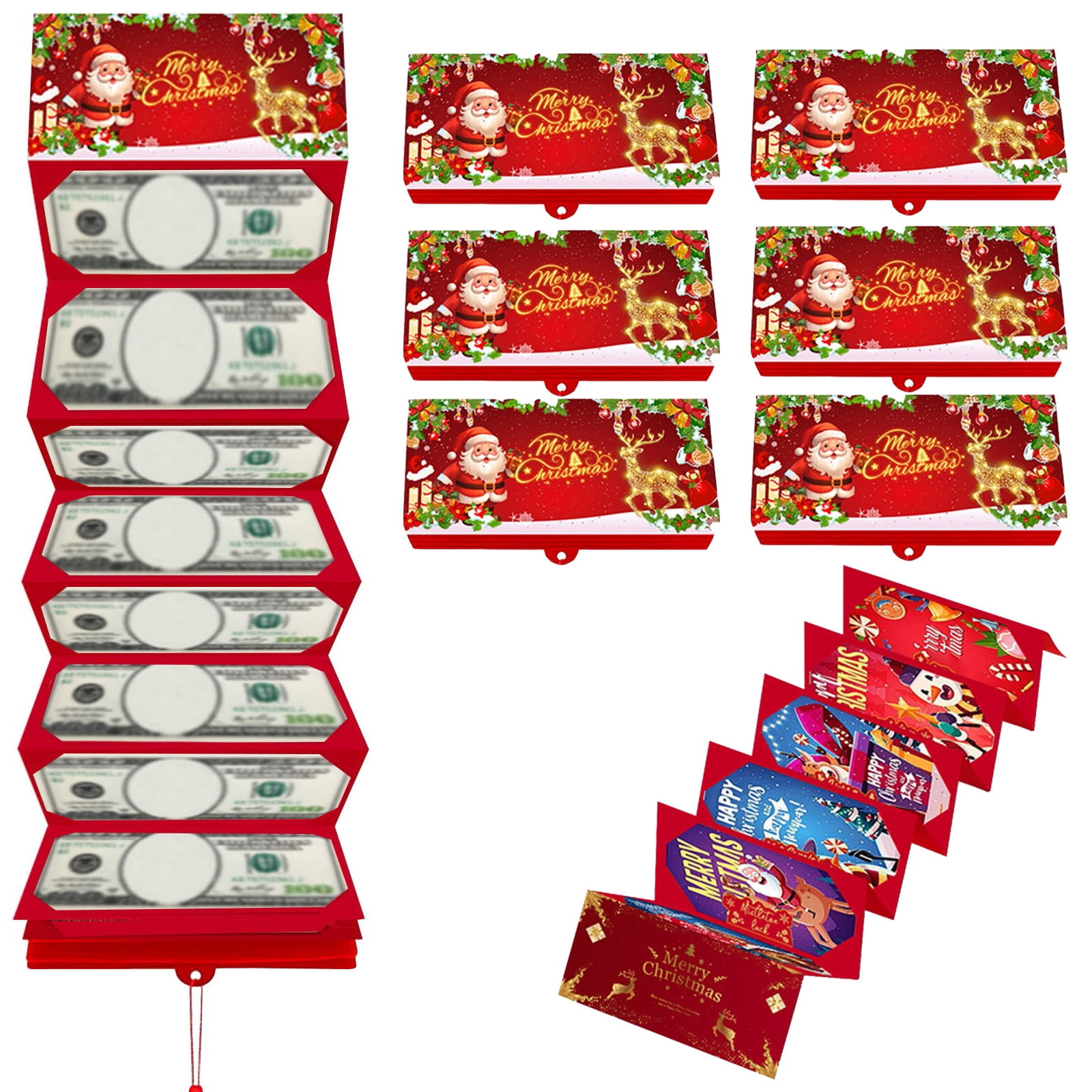 6 Pack Christmas Cash Gift Envelopes, 2026 New Christmas Money Holders ...