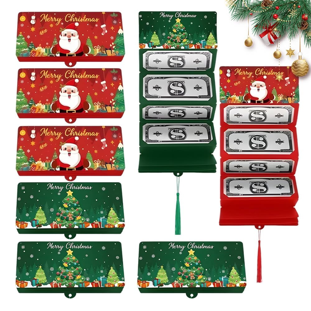 6 Pack Christmas Cash Gift Envelopes, 2026 New Christmas Money Holders ...