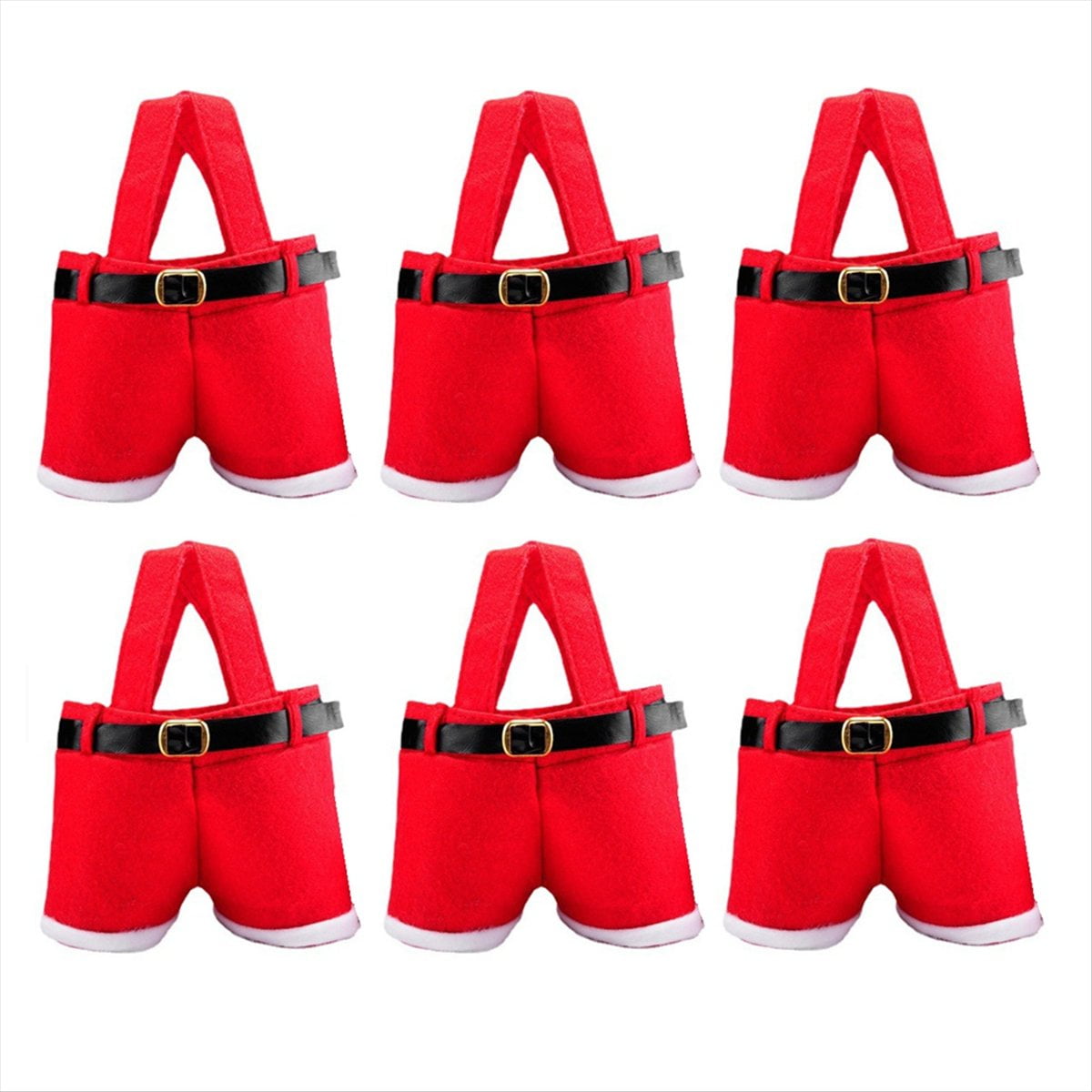 6-Pack Christmas Santa Pants Gift Bags, Small Candy Xmas Parties ...