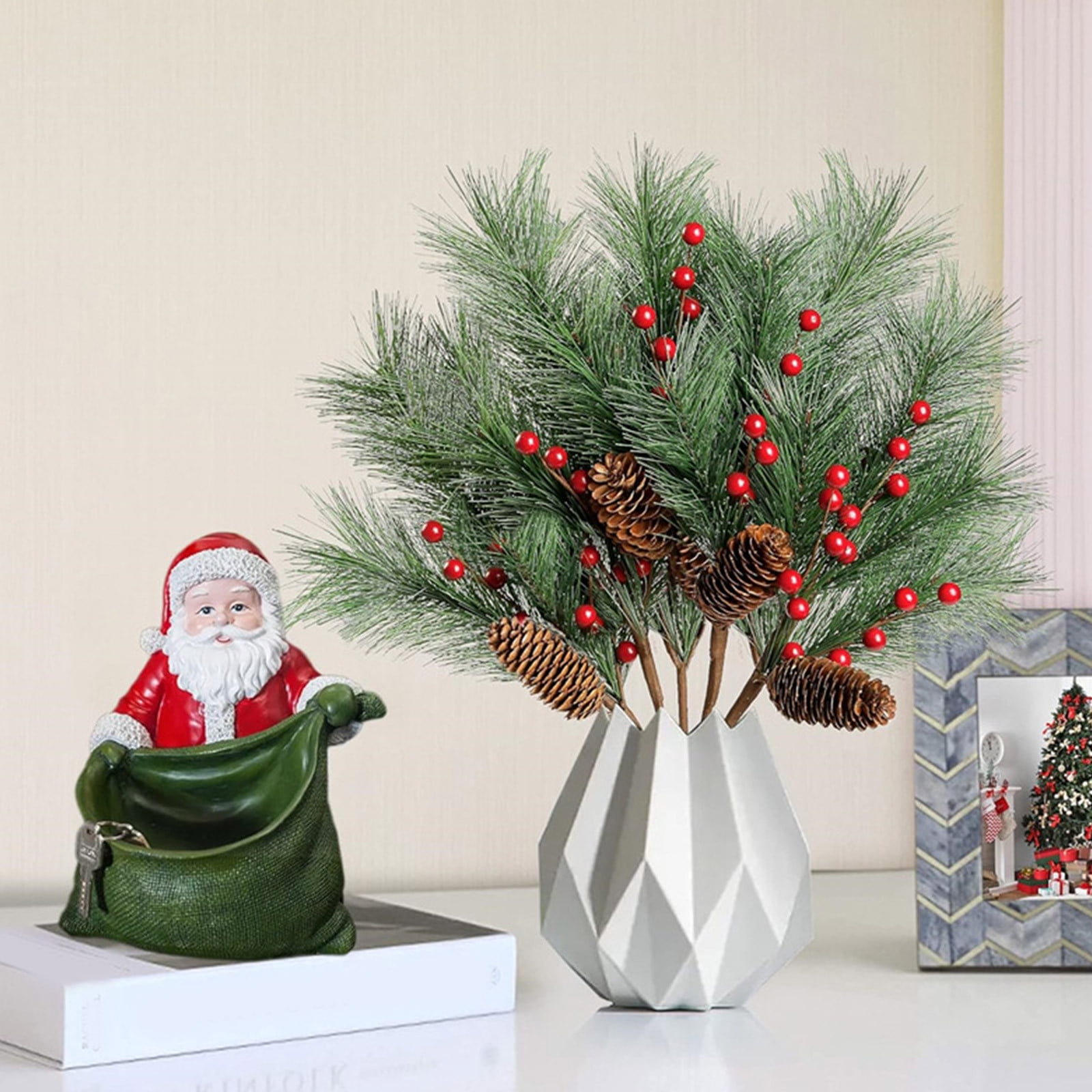 6-Pack Christmas Simulation Red Berry Bunches - Artificial Red Berries ...