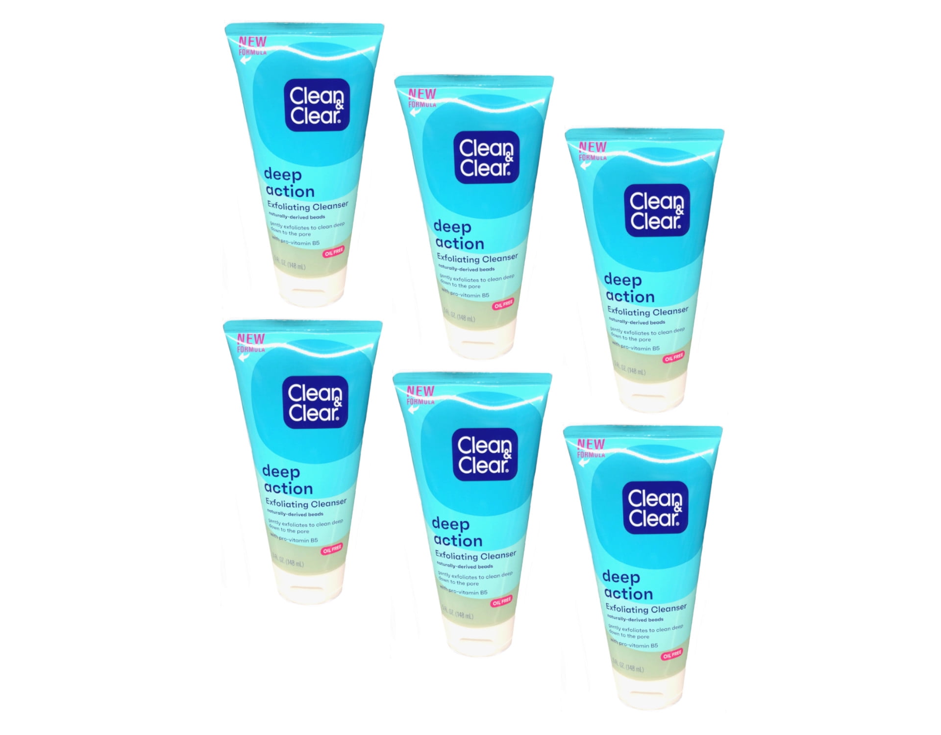 6 Pack - Clean & Clear Deep Action Exfoliating Cleanser, 5 Oz. Each ...