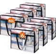 6 Pack Clear Clothes Storage Bags, 40L Plastic Blanket Storage Bag ...