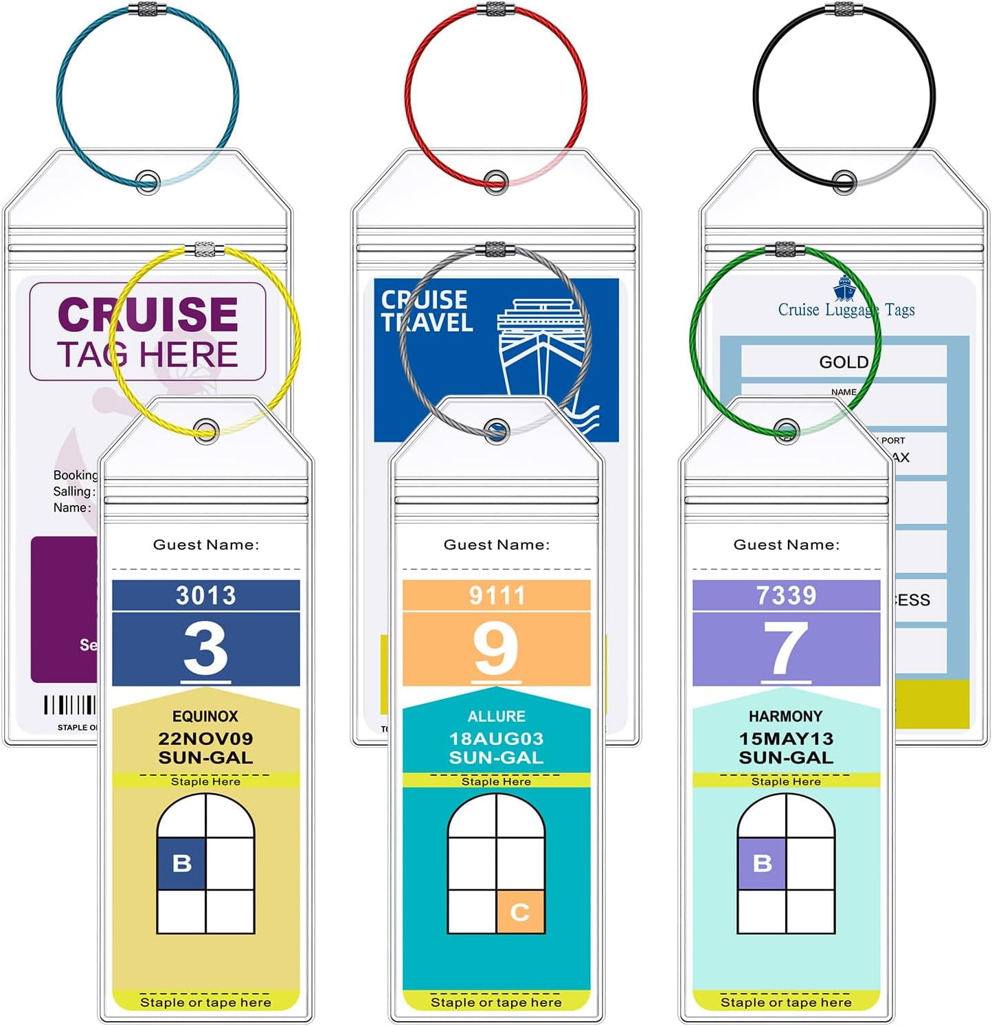 6 Pack Clear Cruise Luggage Tags for Royal Caribbean and Celebrity ...