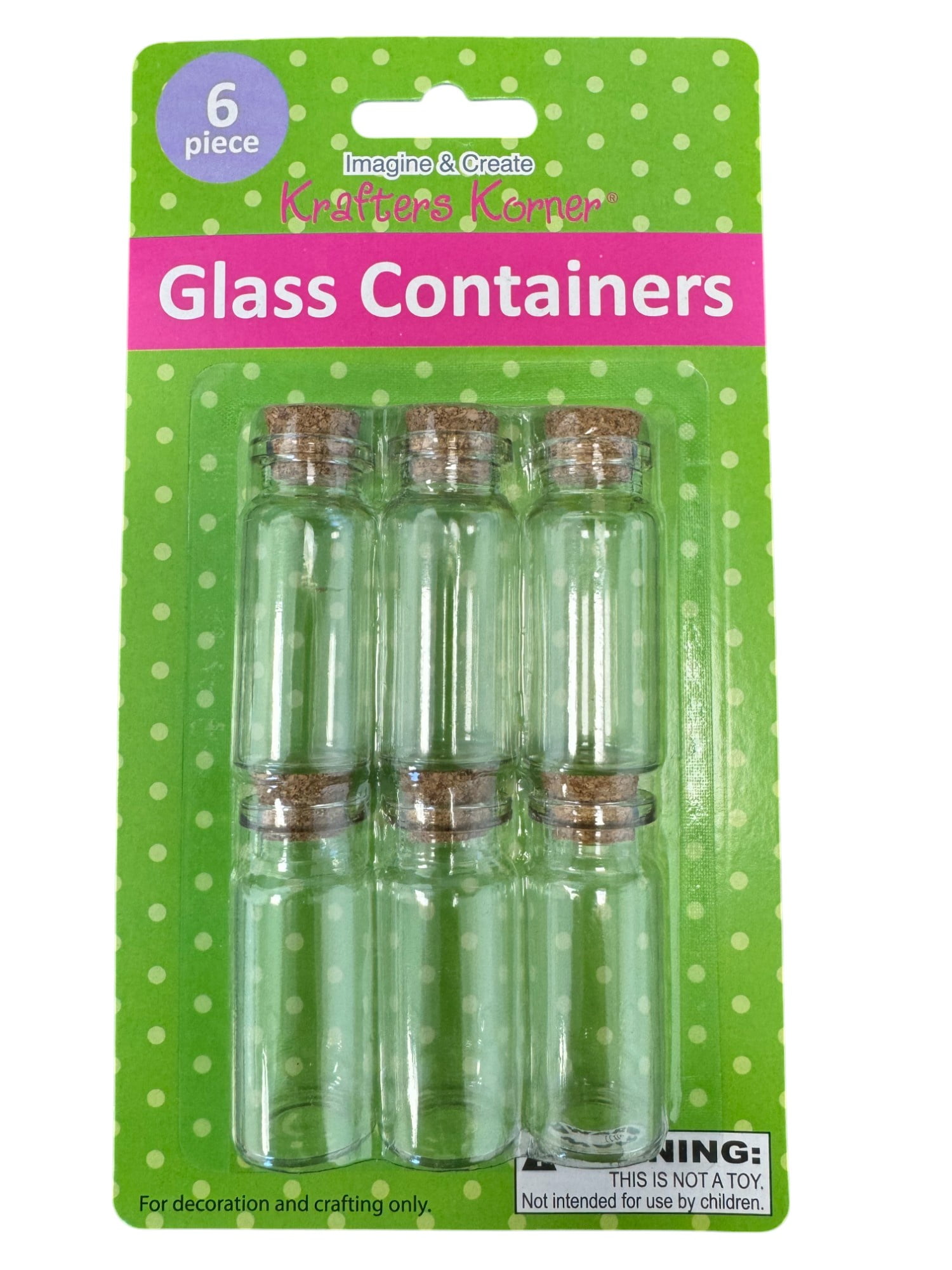 6-Pack Clear Glass Containers with Cork Stoppers for Craft Supplies ...
