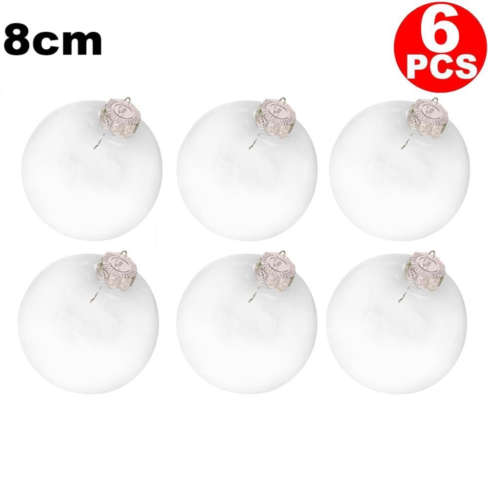 6 Pack Clear Ornaments for Crafts Fillable, Clear Ornament Balls DIY ...